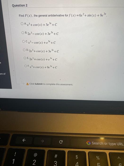 Find F(x), the general antiderivative for | Chegg.com