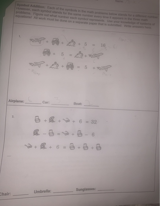 Solved Symbol Addition: Each of the symbols in the math | Chegg.com