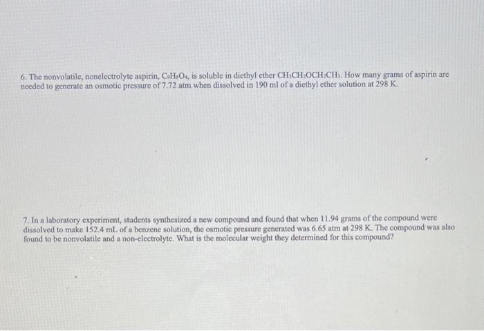 Solved 1. Why do colligative properties only depend upon the | Chegg.com