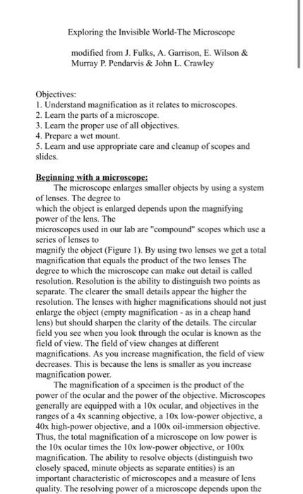 Figure 2. Preparation of a wet mount slide. In this | Chegg.com