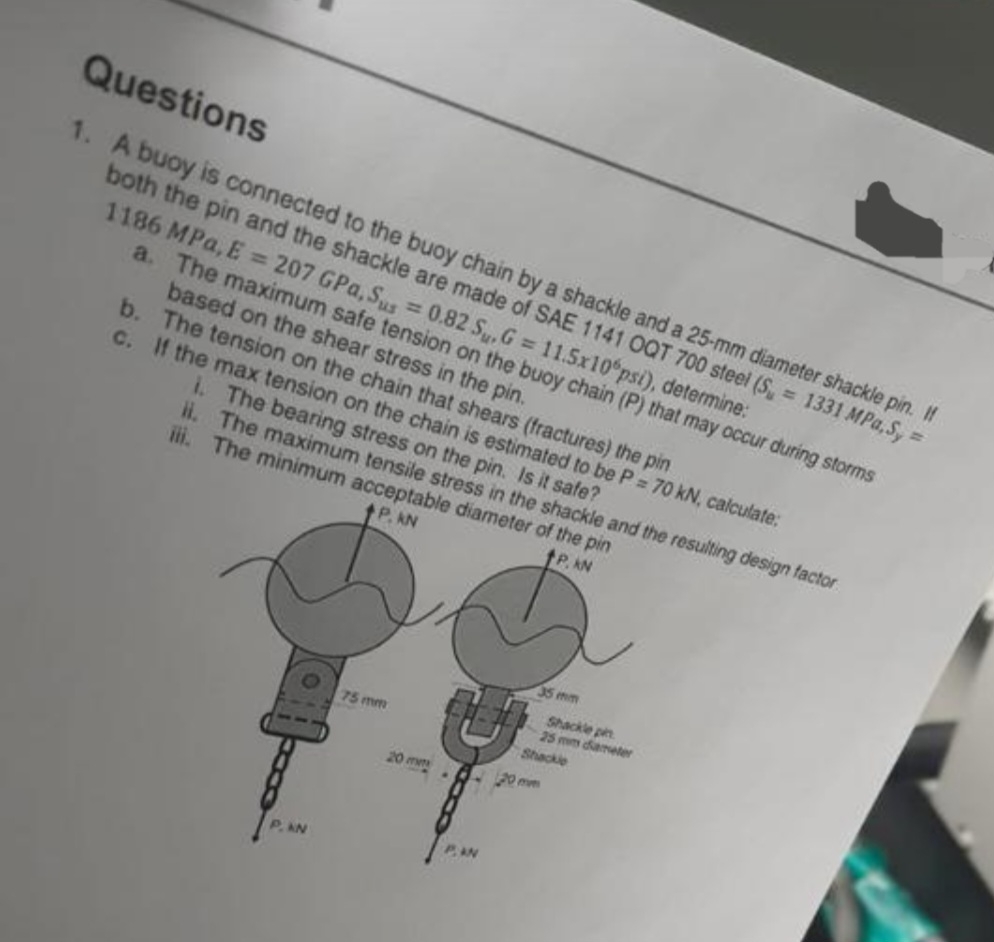 Solved Questions1.A buoy is both the is connected to the | Chegg.com