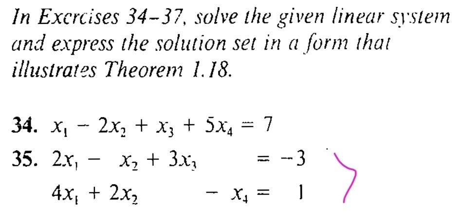 Solved In Excrcises 34-37, ﻿solve the given linear system | Chegg.com
