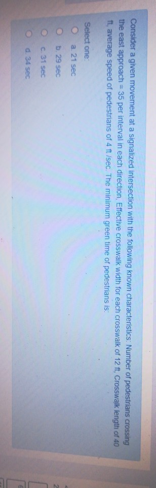 Solved Consider a given movement at a signalized | Chegg.com