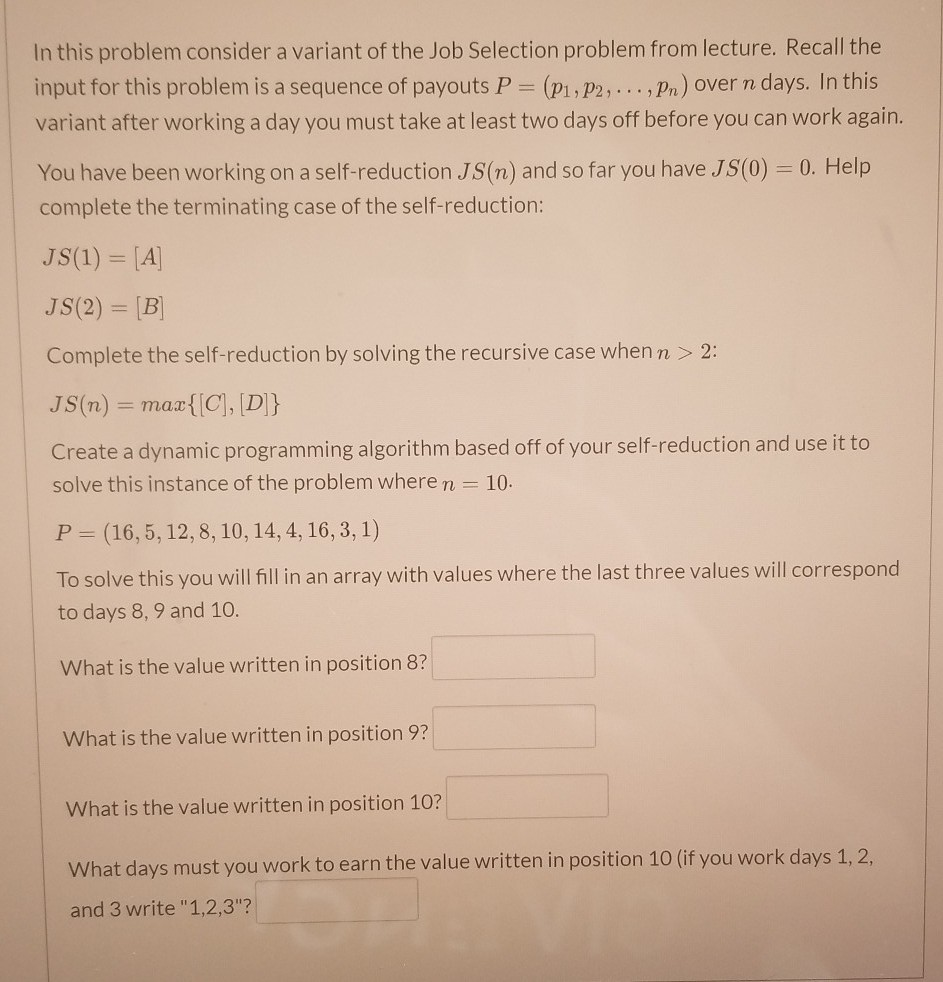 Solved In this problem consider a variant of the Job | Chegg.com