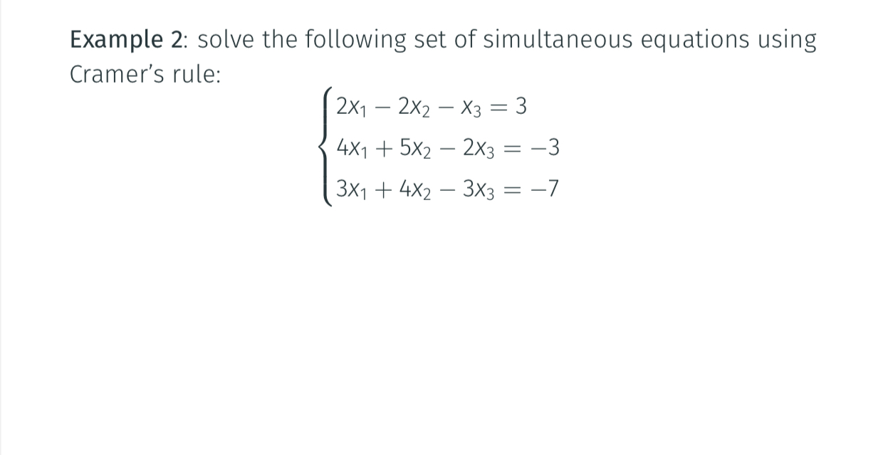 Solved Example 2: solve the following set of simultaneous | Chegg.com