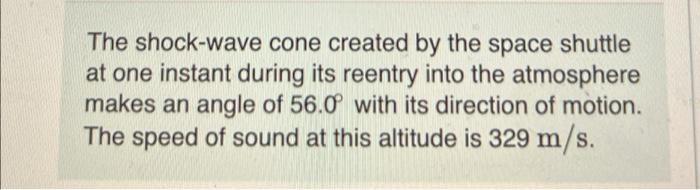 Solved The shock-wave cone created by the space shuttle at | Chegg.com