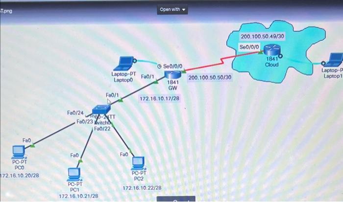 Solved Configure the static NAT on GW router as shown in the | Chegg.com
