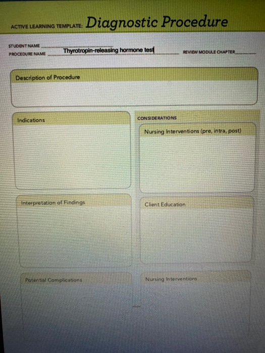 Solved ACTIVE LEARNING TEMPLATE Diagnostic Procedure STUDENT | Chegg.com