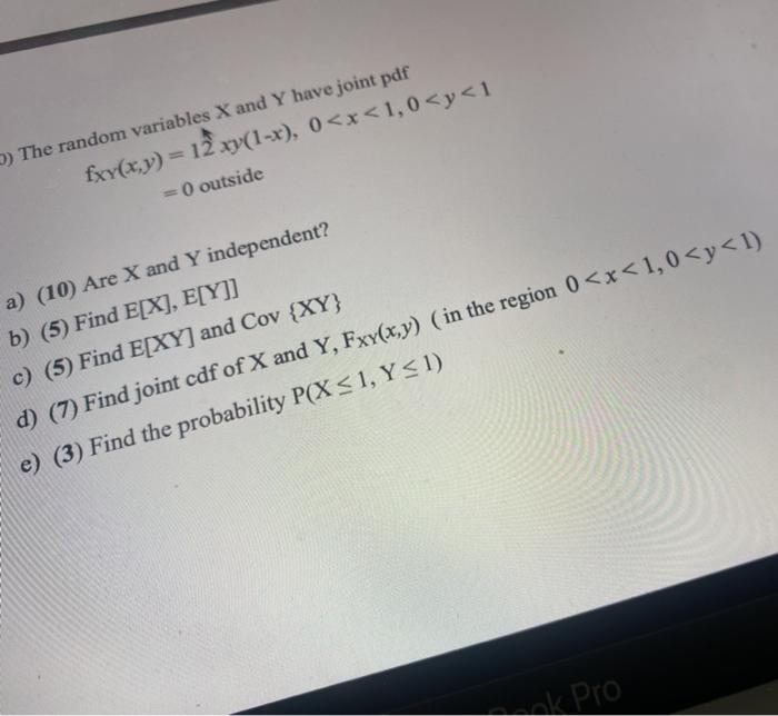 Solved 5) The random variables X and Y have joint pdf | Chegg.com