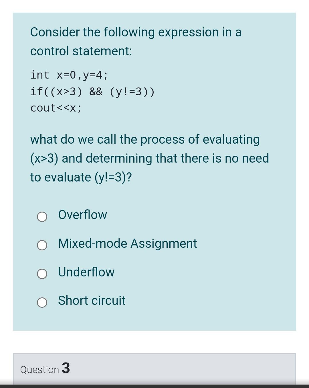 Solved Consider the following expression in a control | Chegg.com