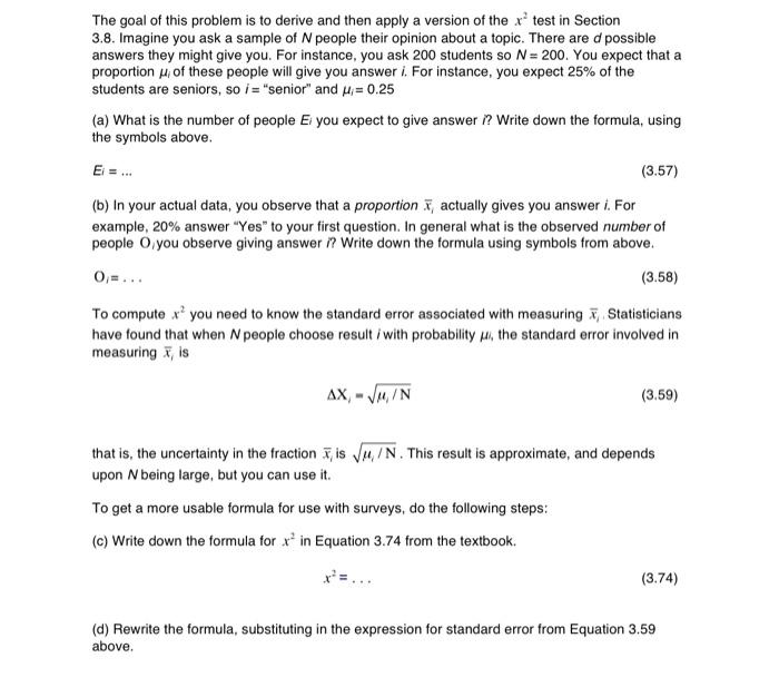 Solved The goal of this problem is to derive and then apply | Chegg.com