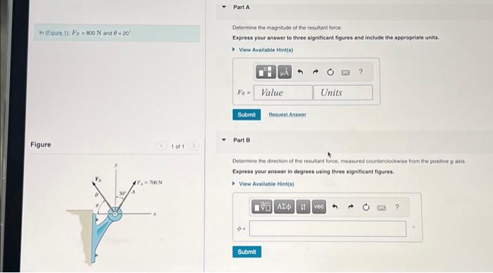 Solved In Eigure 1 Fh 800 N And θ 20∘ Determine The