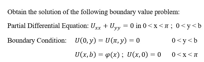 Solved Obtain the solution of the following boundary value | Chegg.com
