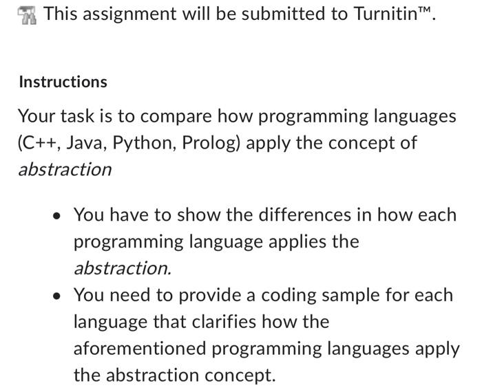 Solved This assignment will be submitted to Turnitin TM. | Chegg.com