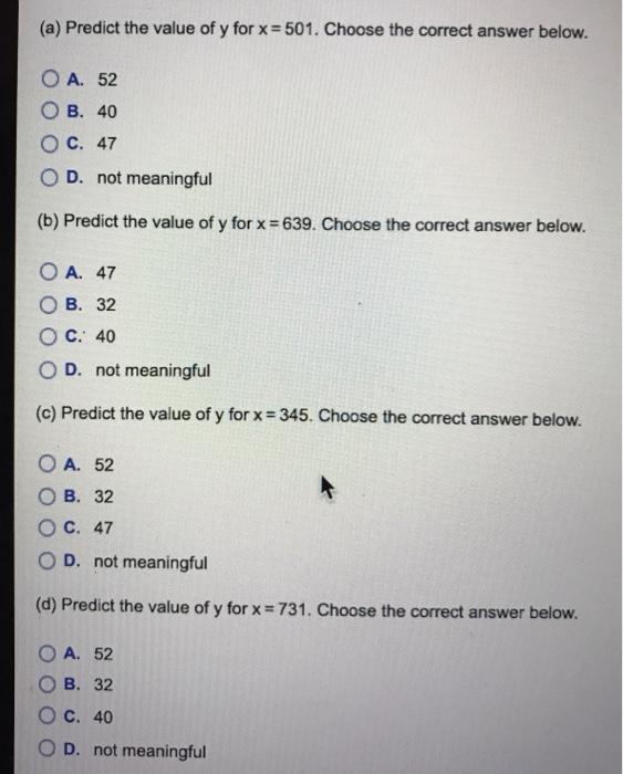 Solved Find equation of the regression line for the given | Chegg.com