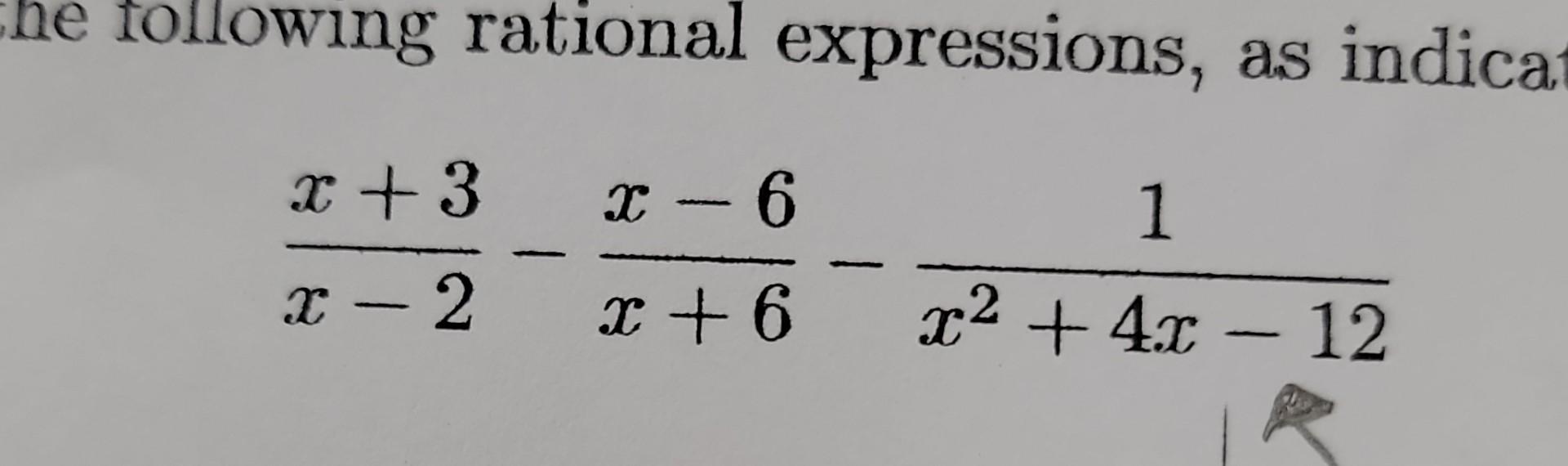 Solved Add or subtract the following rational expressions, | Chegg.com