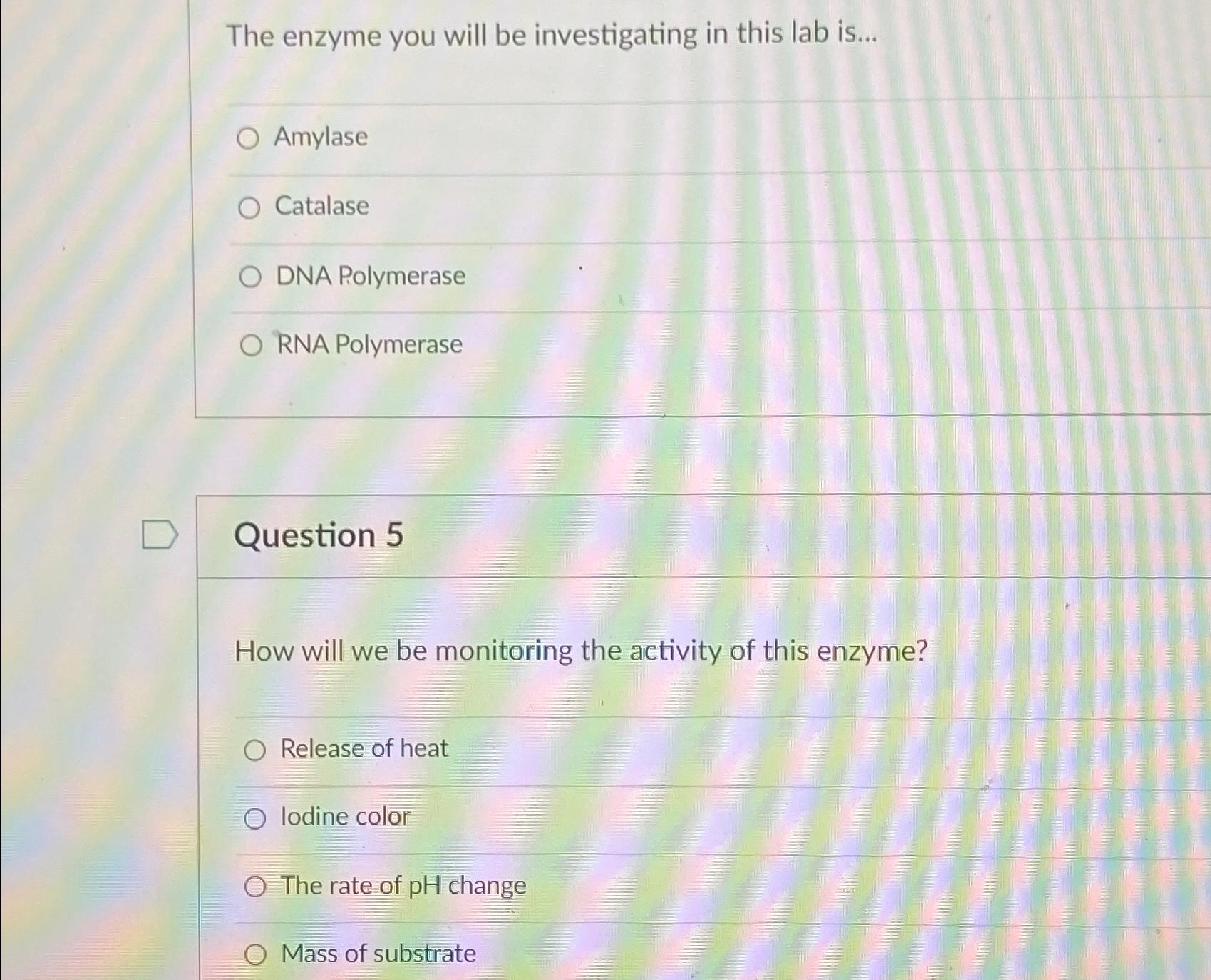 Solved The enzyme you will be investigating in this lab | Chegg.com
