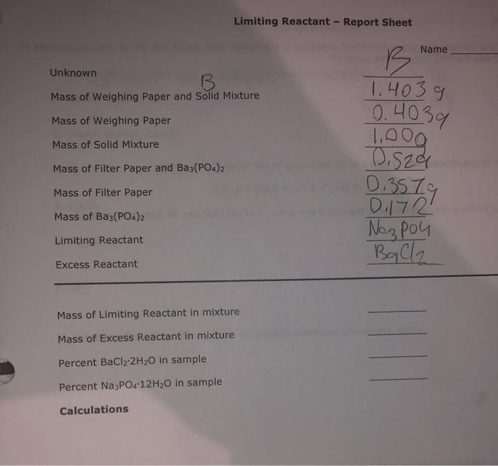 Solved materials 0.1 M of BaCl2 0.1 M Na3 PO41.00g of | Chegg.com