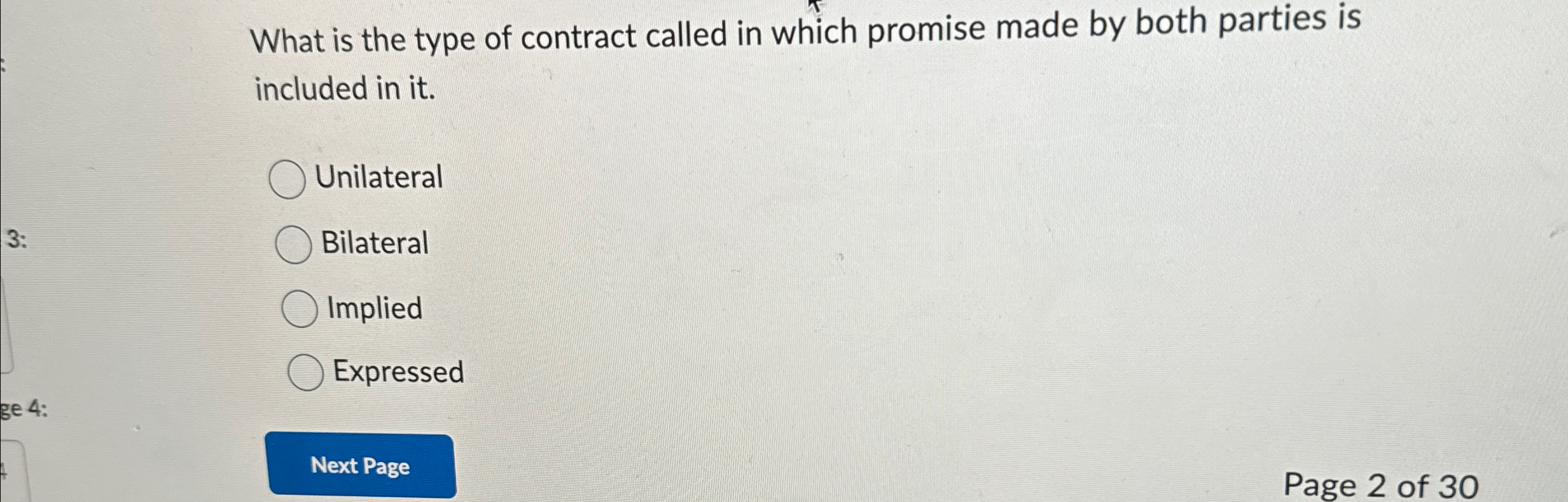Solved What is the type of contract called in which promise | Chegg.com