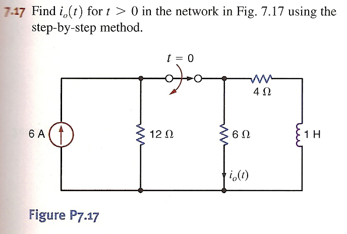 Solved Find io(t) ﻿for t > 0 ﻿in the network in Fig. P7.31 | Chegg.com