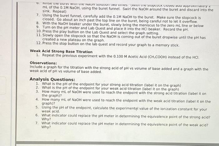 Solved Strong Acid and Weak Acid Titration with Strong Base | Chegg.com