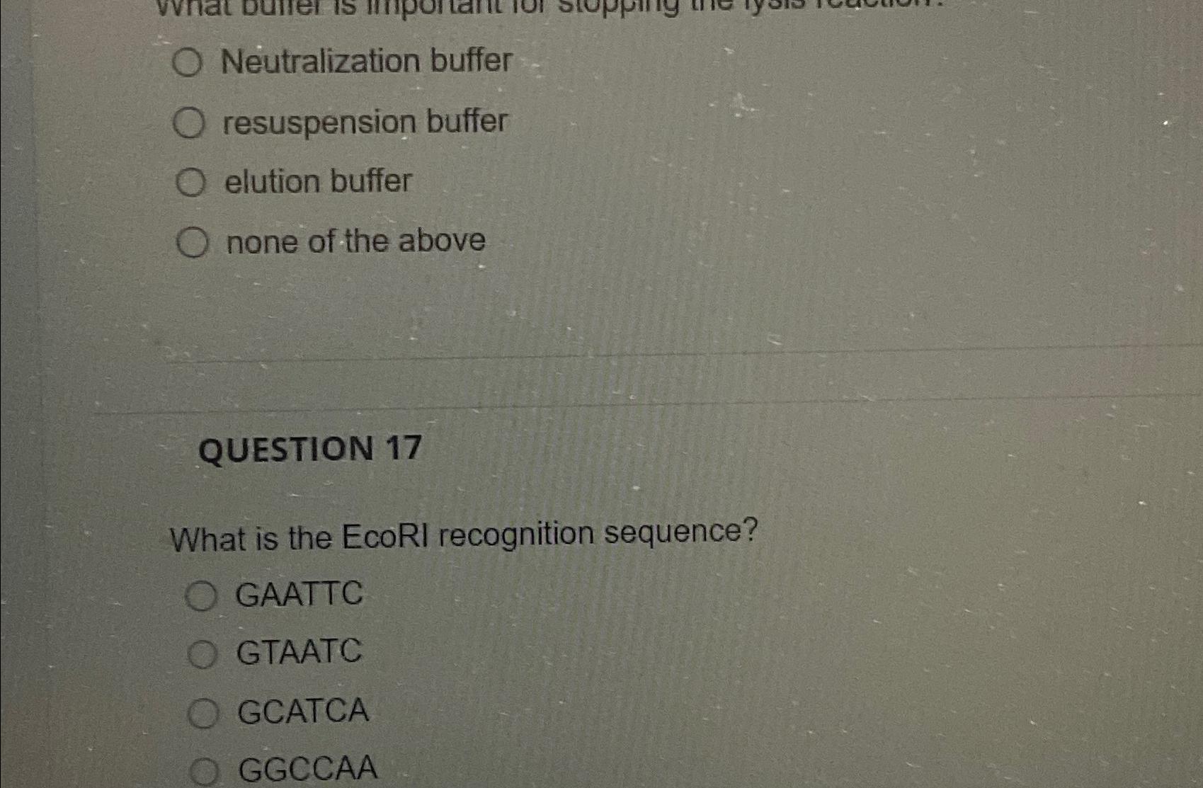 Solved Neutralization bufferresuspension bufferelution | Chegg.com
