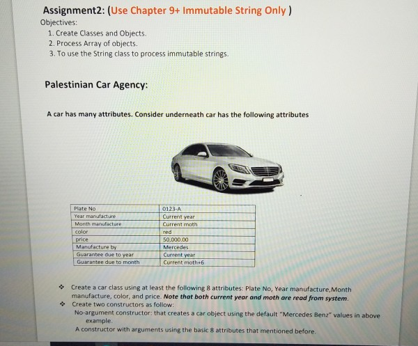 Solved Assignment2: (Use Chapter 9+ Immutable String Only) | Chegg.com
