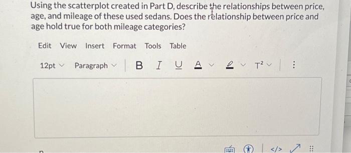 Solved \begin{tabular}{|r|r|r|r|} \hline & Price & Age & | Chegg.com