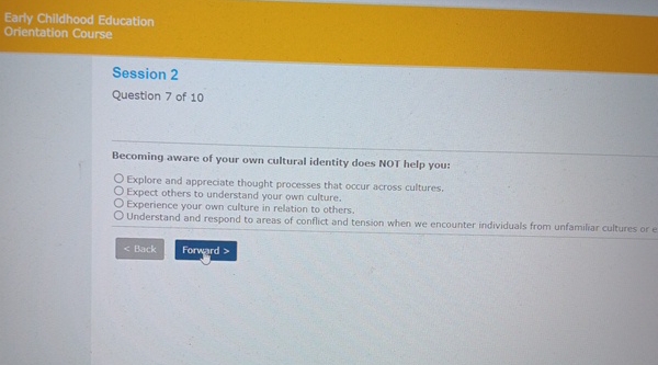 Solved Early Childhood EducationOrientation CourseSession | Chegg.com