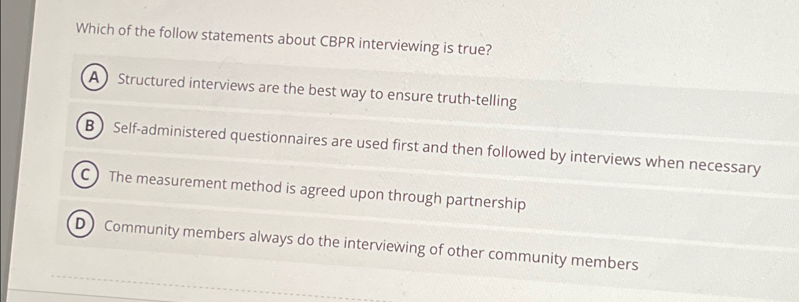 Solved Which of the follow statements about CBPR | Chegg.com