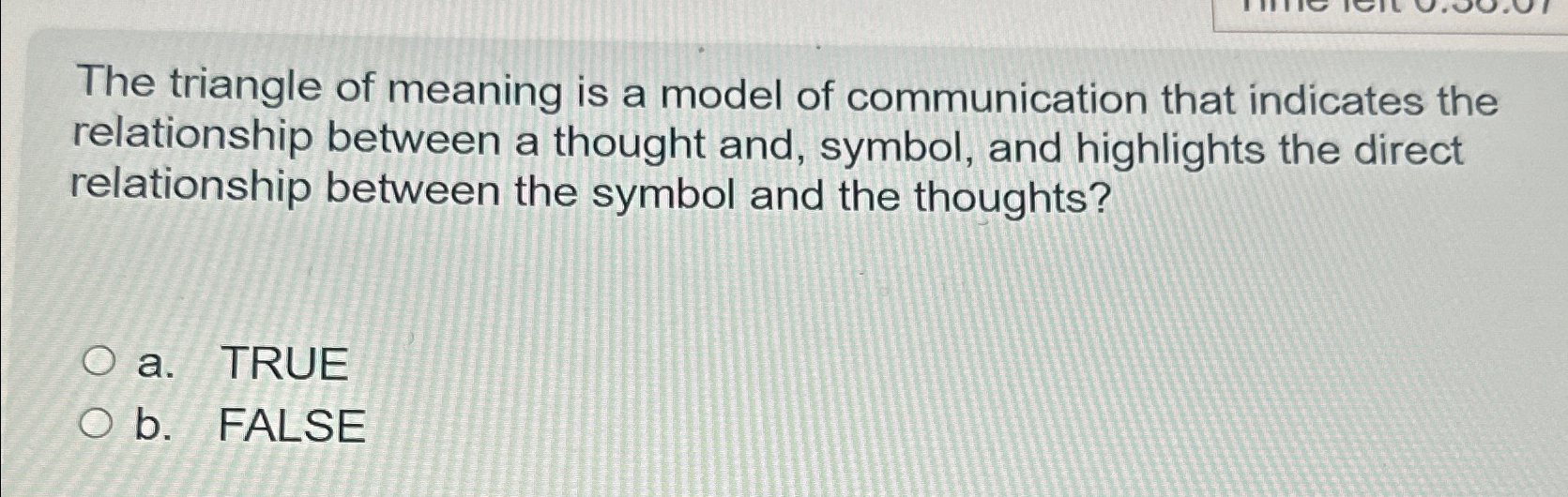 Solved The triangle of meaning is a model of communication | Chegg.com