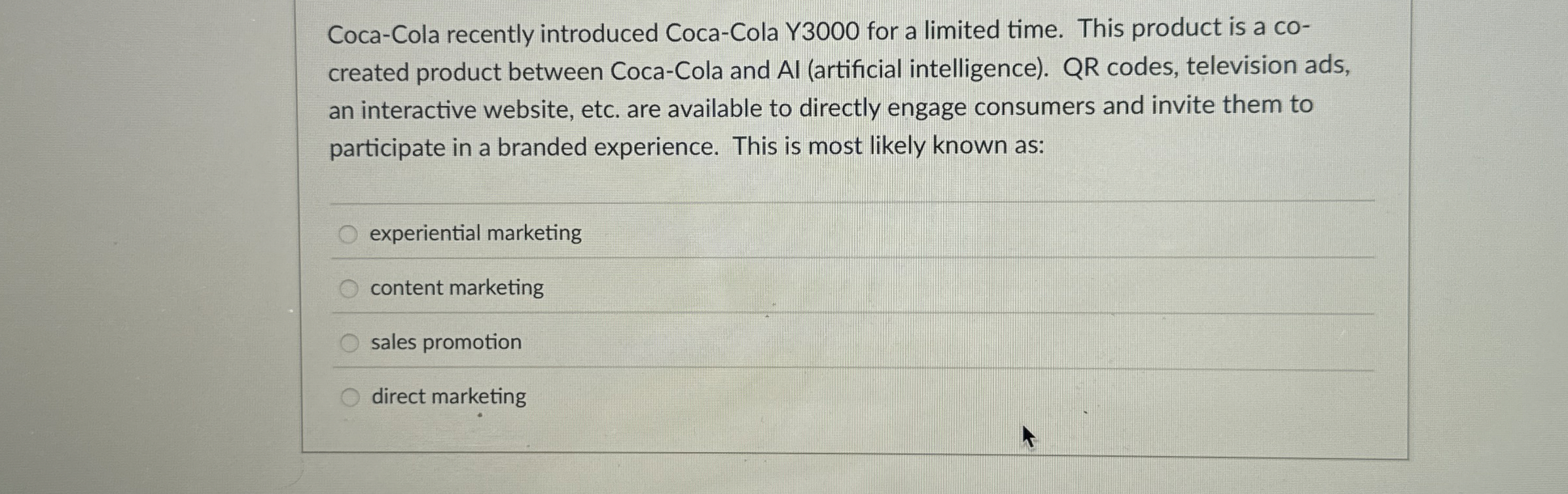 Solved Coca-Cola recently introduced Coca-Cola Y3000 ﻿for a | Chegg.com