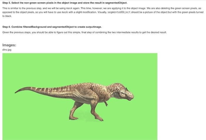 Solved Mini-Project 5: Green Screen In this mini-project, | Chegg.com