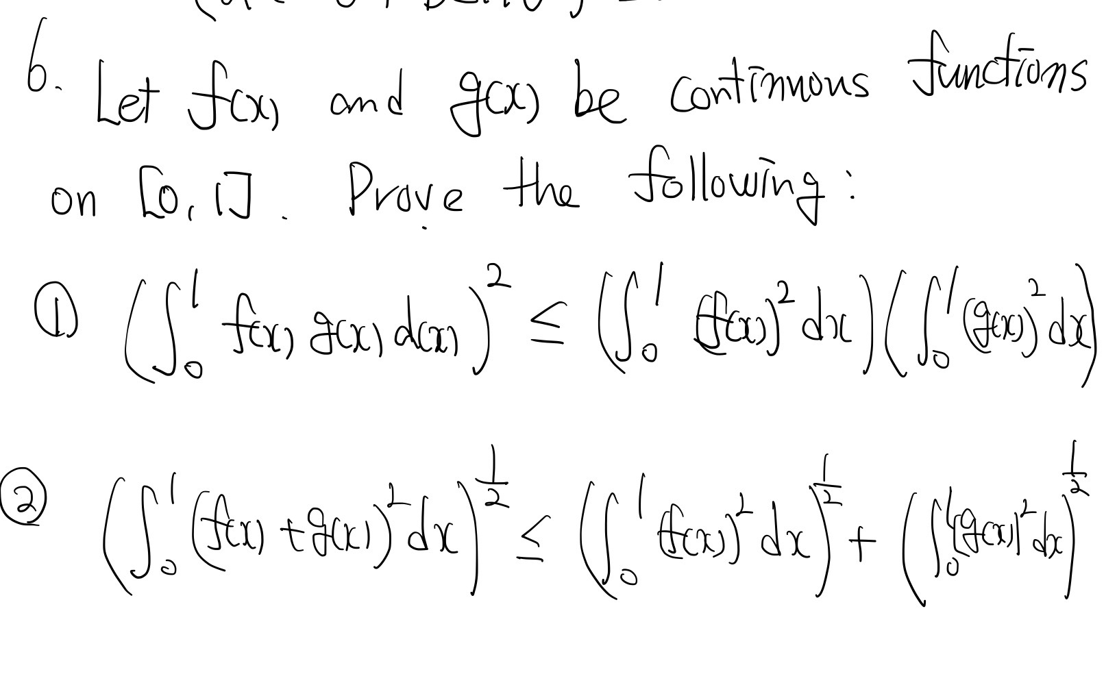 Solved Let f(x) ﻿and g(x) ﻿be continnous functions on 0,1. | Chegg.com