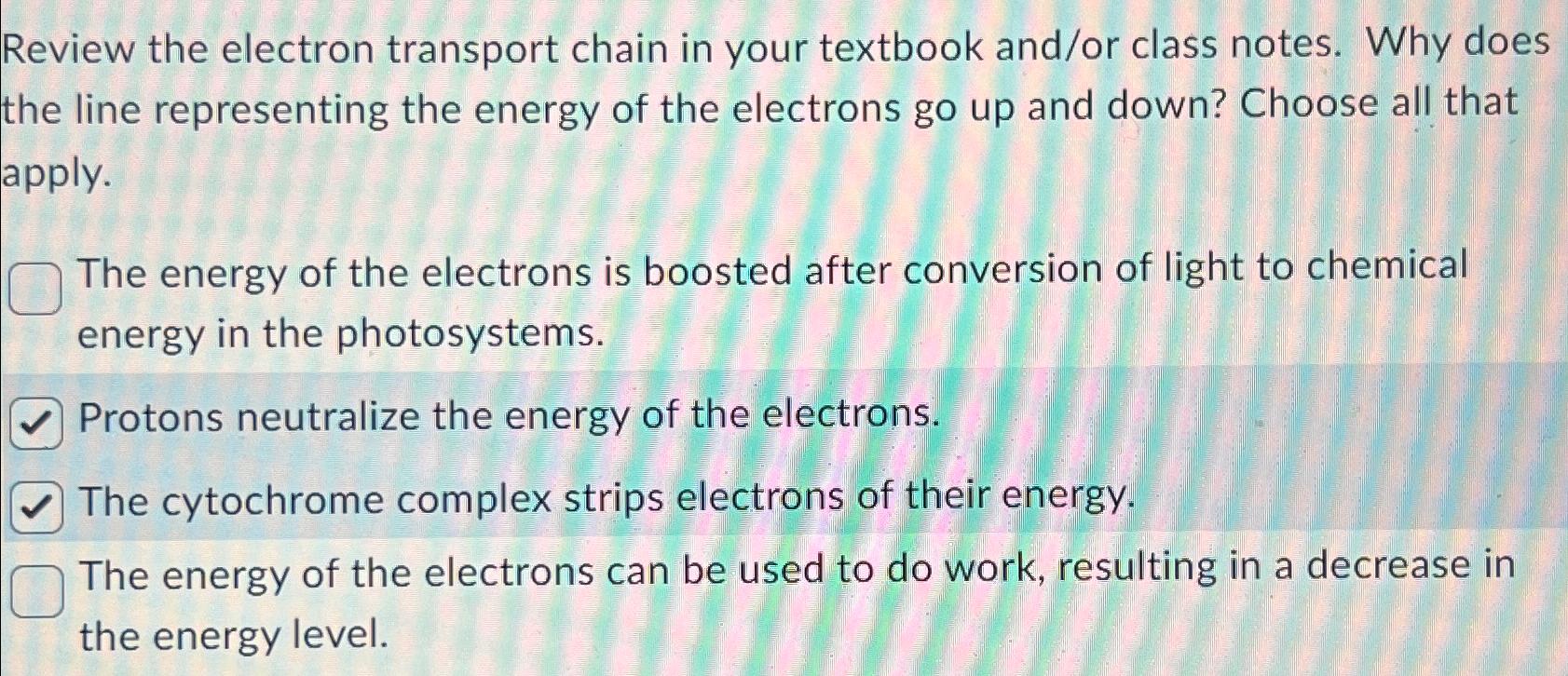 Solved Review the electron transport chain in your textbook | Chegg.com