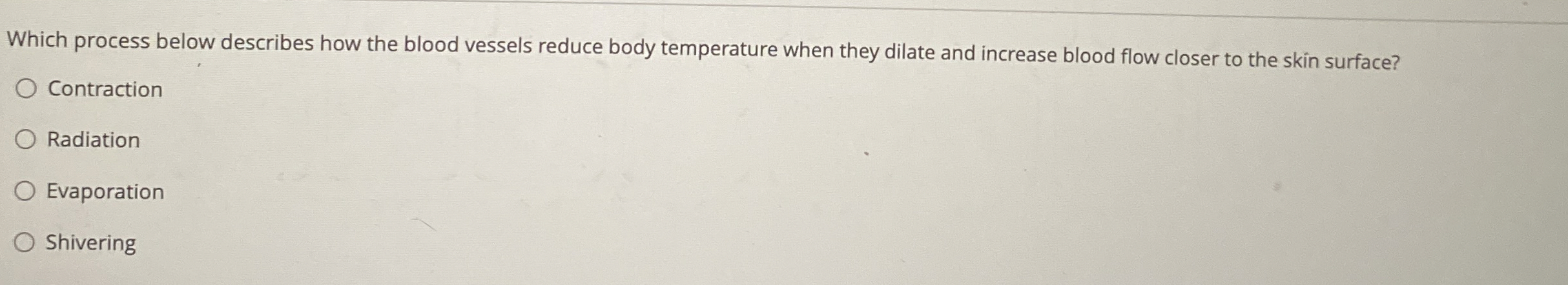 Solved Which process below describes how the blood vessels | Chegg.com