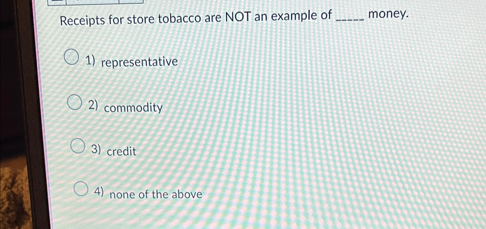 Solved Receipts for store tobacco are NOT an example of | Chegg.com