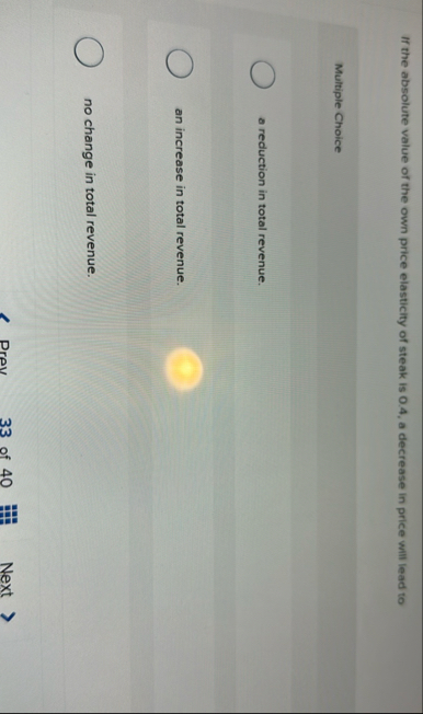 Solved If the absolute value of the own price elasticity of | Chegg.com