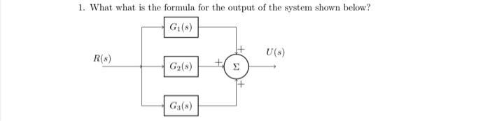 Solved 1. What what is the formula for the output of the | Chegg.com