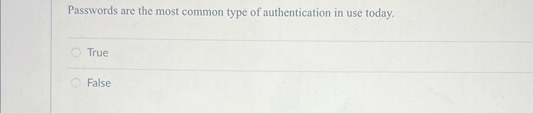 Solved Passwords are the most common type of authentication | Chegg.com