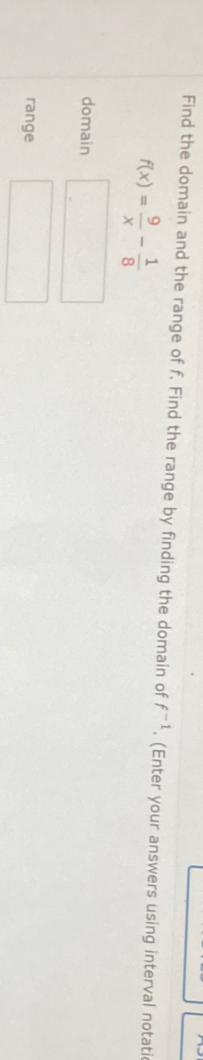 Solved Find the domain and the range of f. ﻿Find the range | Chegg.com