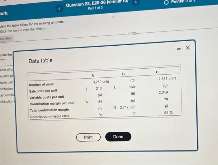 Solved Complete the table below for the missing amounts. | Chegg.com