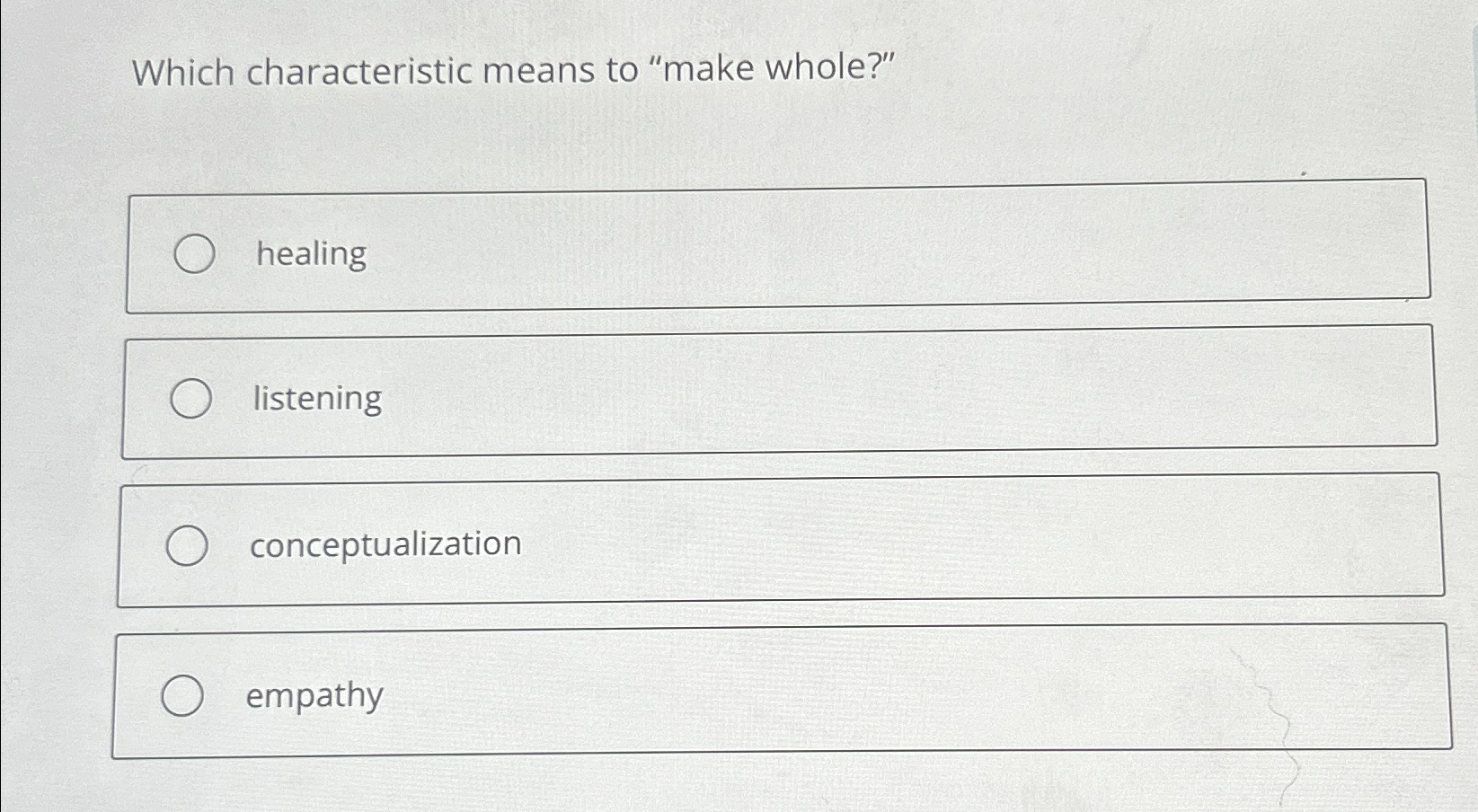 Solved Which characteristic means to "make | Chegg.com
