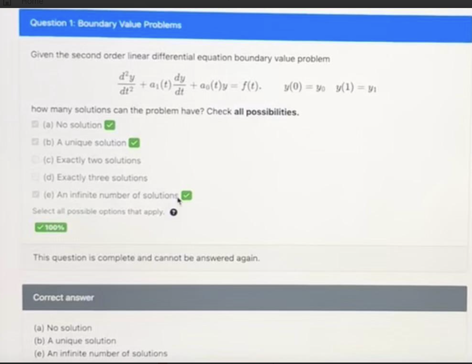 Solved Given the second order linear differential equation | Chegg.com