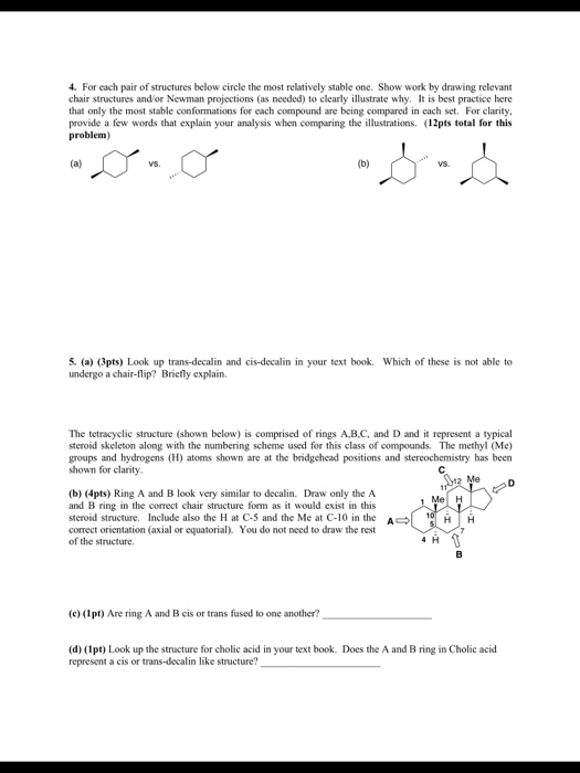 Solved 4. For each pair of structures below circle the most | Chegg.com