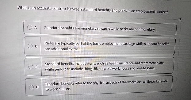 Solved What is an accurate contrast between standard | Chegg.com