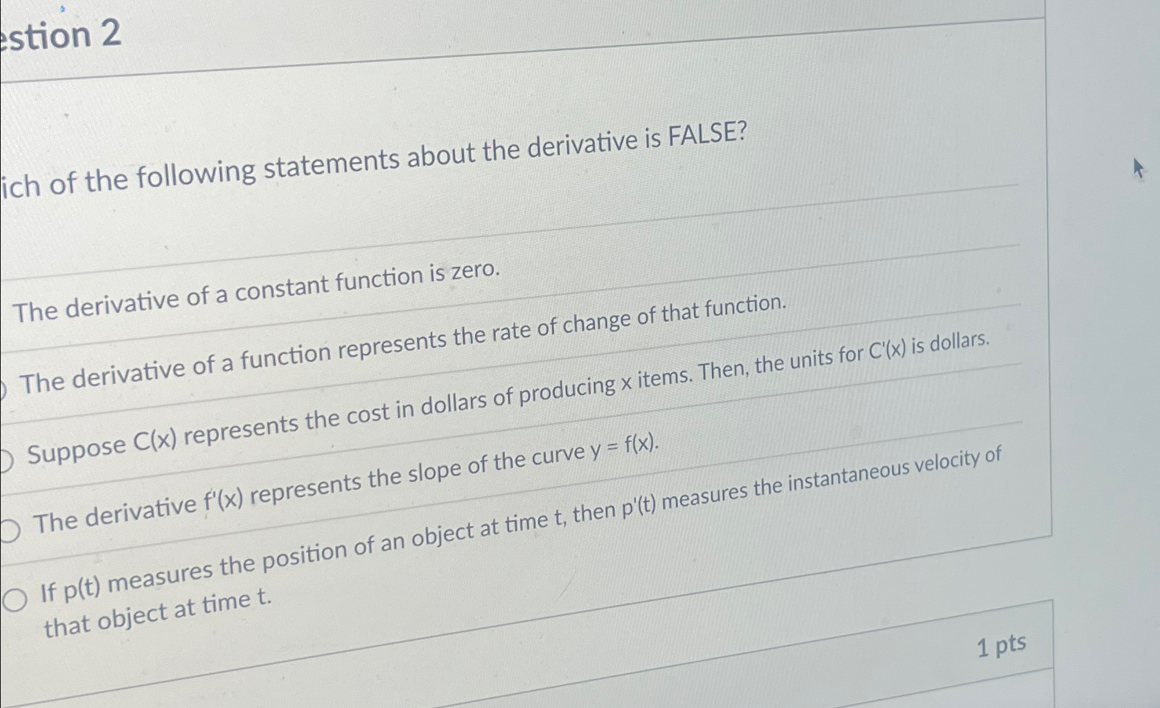 Solved stion 2ich of the following statements about the | Chegg.com