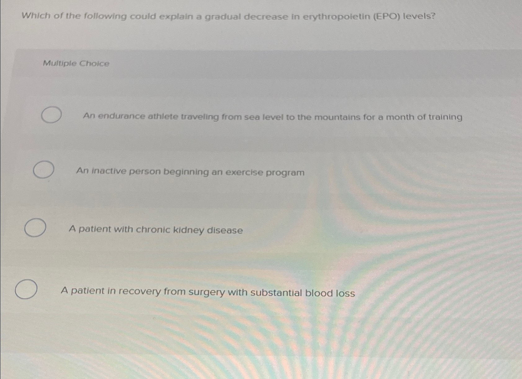 Solved Which of the following could explain a gradual | Chegg.com