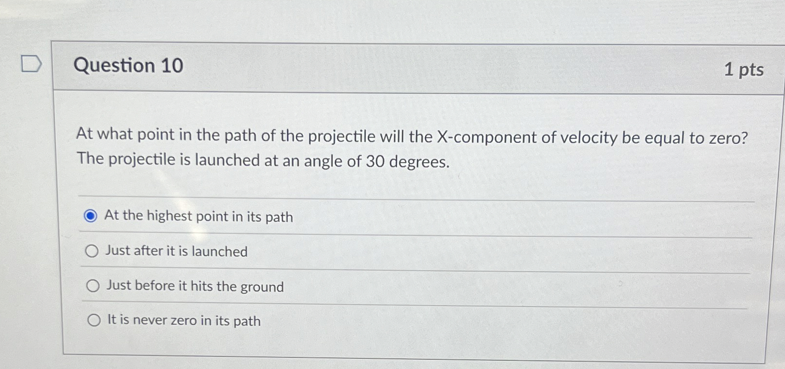 Solved Question 10At what point in the path of the | Chegg.com