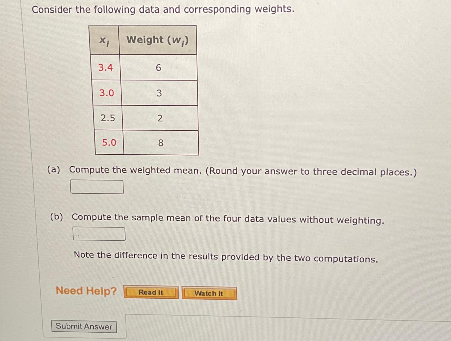 Solved Consider the following data and corresponding | Chegg.com